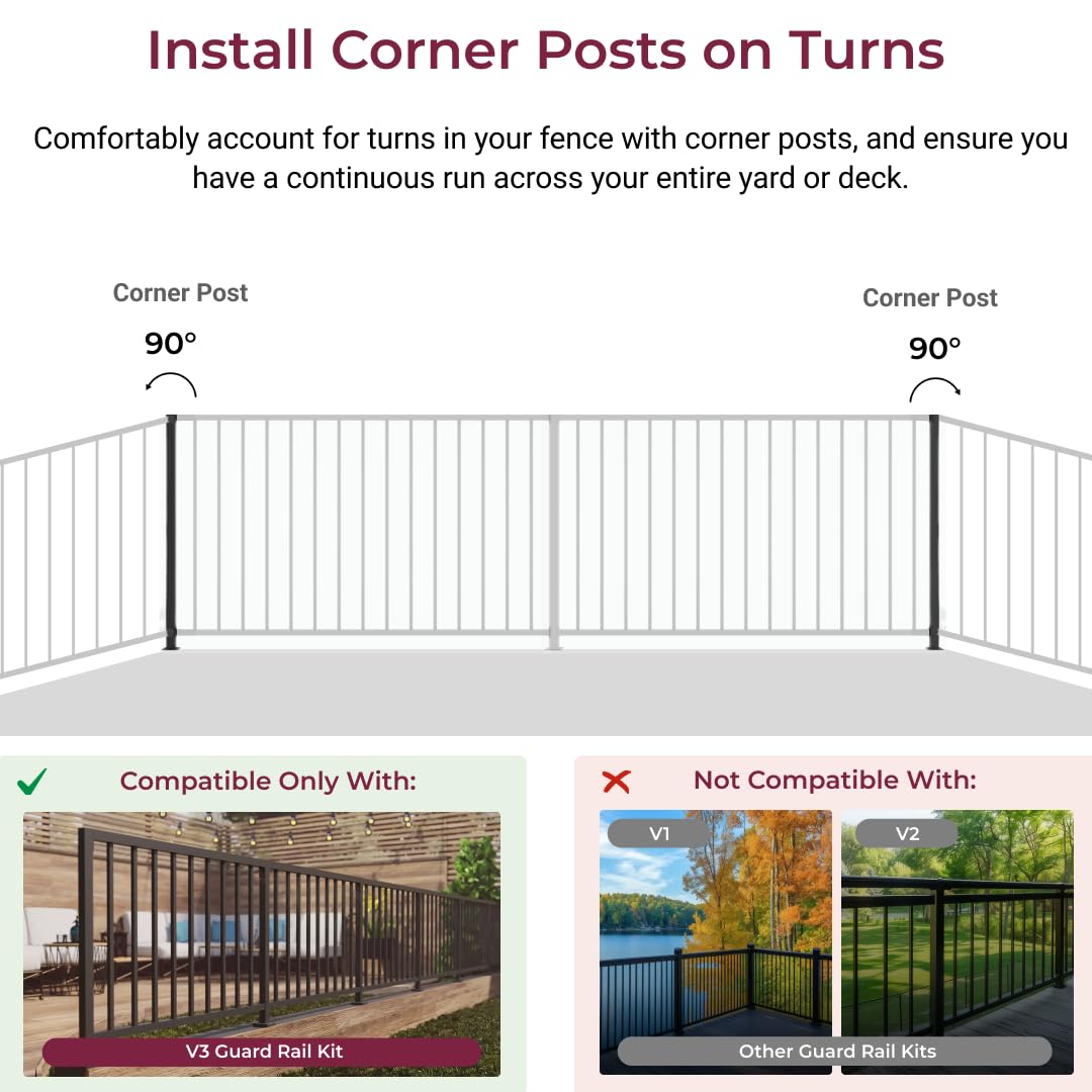 Snapklik.com : CR Fence & Rail V3 (ONLY) Top Rail Guard Rail Corner ...