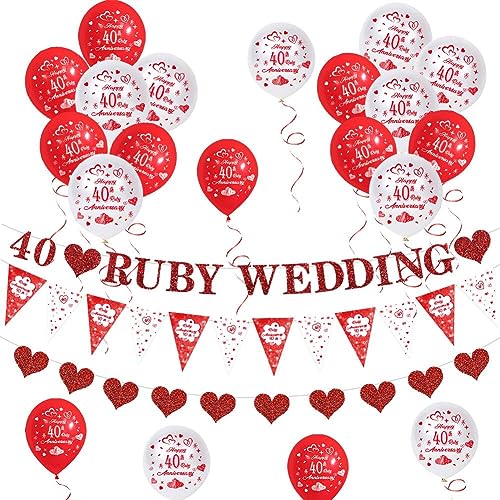 Ruby Wedding Anniversary Decorations , 40th Wedding Anniversary ...