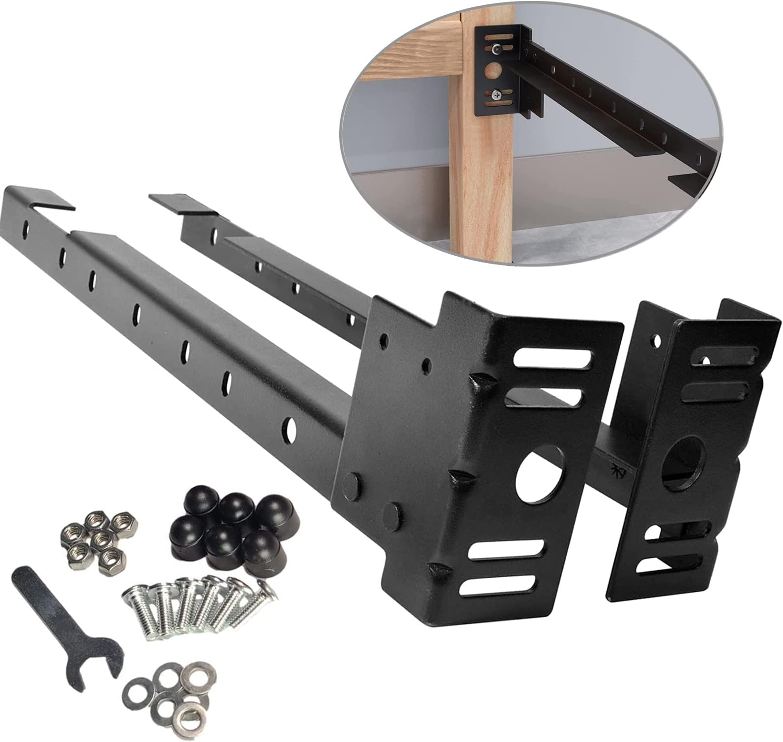 Amazon.com: ForoGore Bed Frame Footboard Extension Brackets Set ...