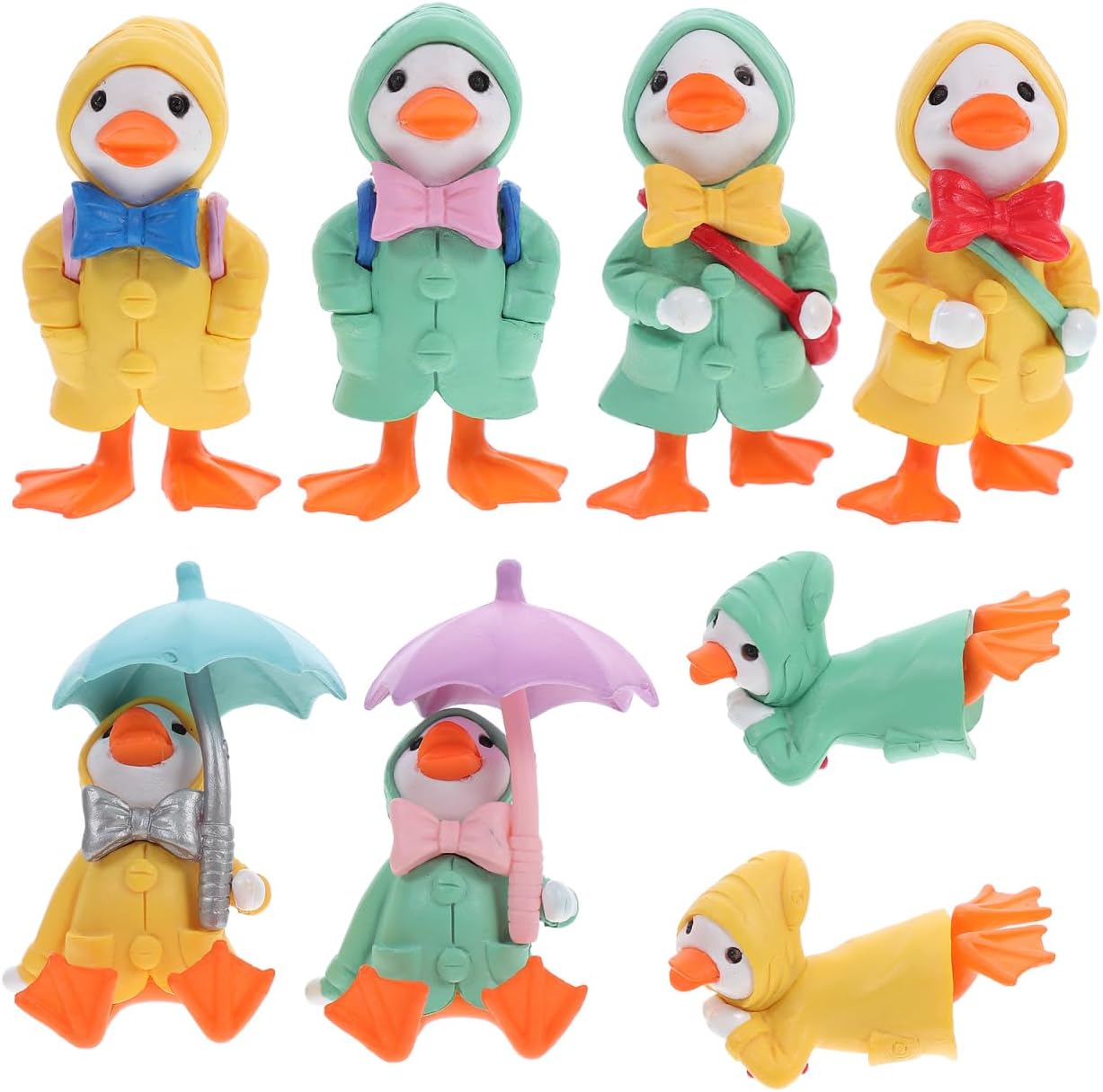 Amazon.com: Vaguelly 8pcs Raincoat Duckling Micro Landscape Animals ...
