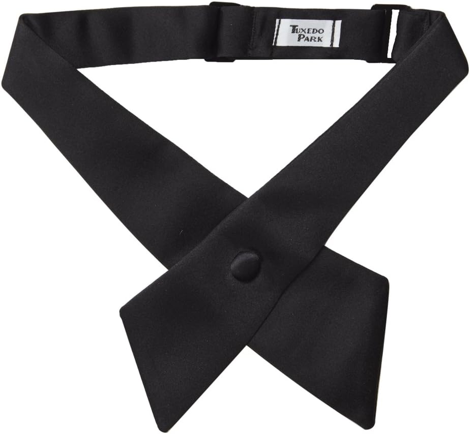 Black Satin Crossover Tie at Amazon Men’s Clothing store: Bow Ties