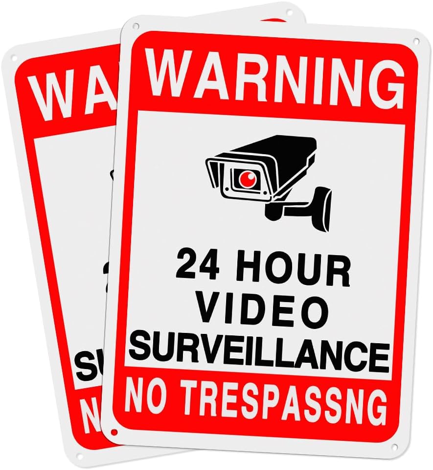 Amazon.com: 24 Hour Video Surveillance Sign - 10x7 Aluminum No ...