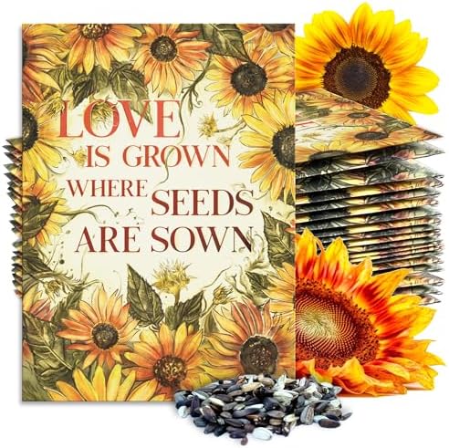 Amazon.com : Seed Needs, Sunflower Seed Packet Party Favors - Pre ...