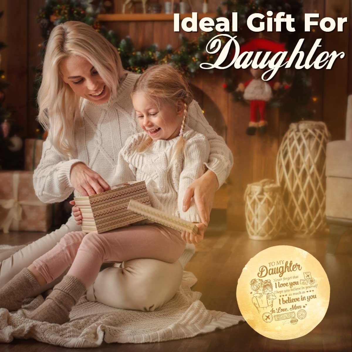 Snapklik.com : Acrylic Moon Lamp Night Light, To My Daughter, Christmas ...