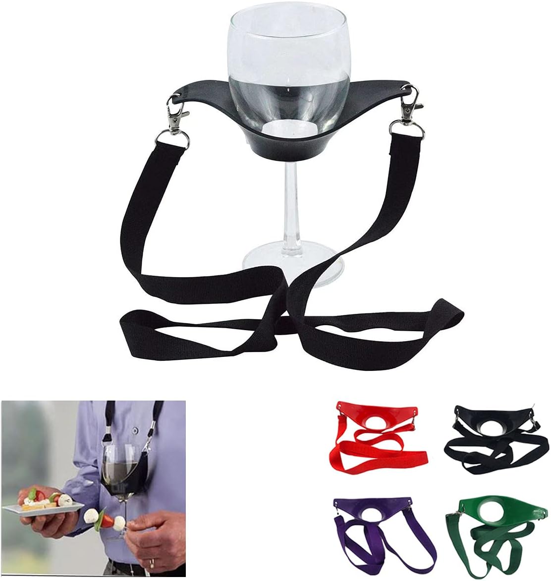 Amazon.com: "WineYoke" Party Time Hand Free Wine Glass Holder Necklace ...