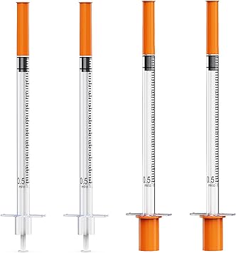 Amazon.com: 0.5ml 30 Gauge 5/16 Inch Syringe, U-100 0.5cc 30G 8mm Lab Syringes Individually ...