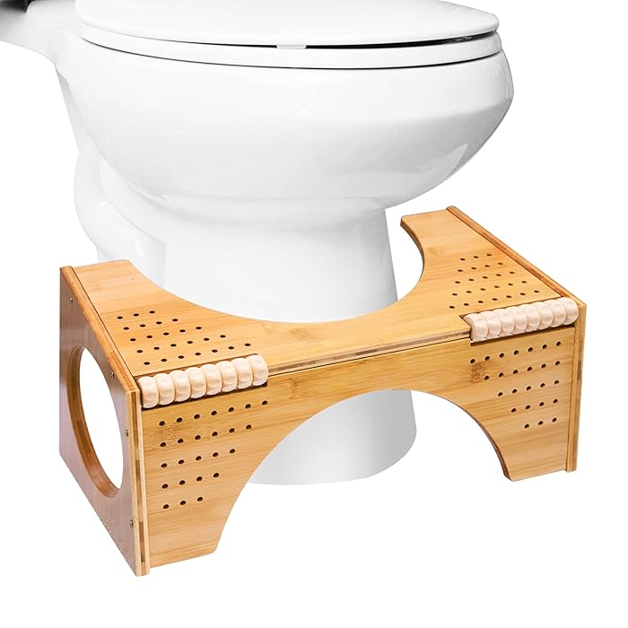 Buy WQE Squatting Toilet Stool, Non-Slip Bamboo Toilet Potty Step Stool ...