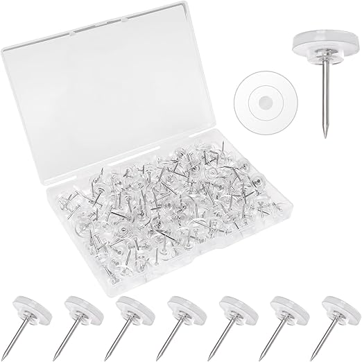 Amazon.com: 150 Pcs Clear Push pins, Plastic pushpins, Suitable for ...