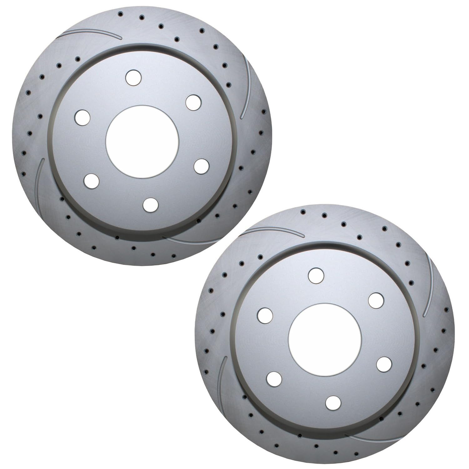 Amazon.com: Bison Performance Pair Set of 2 Rear Drilled Slotted Coated ...