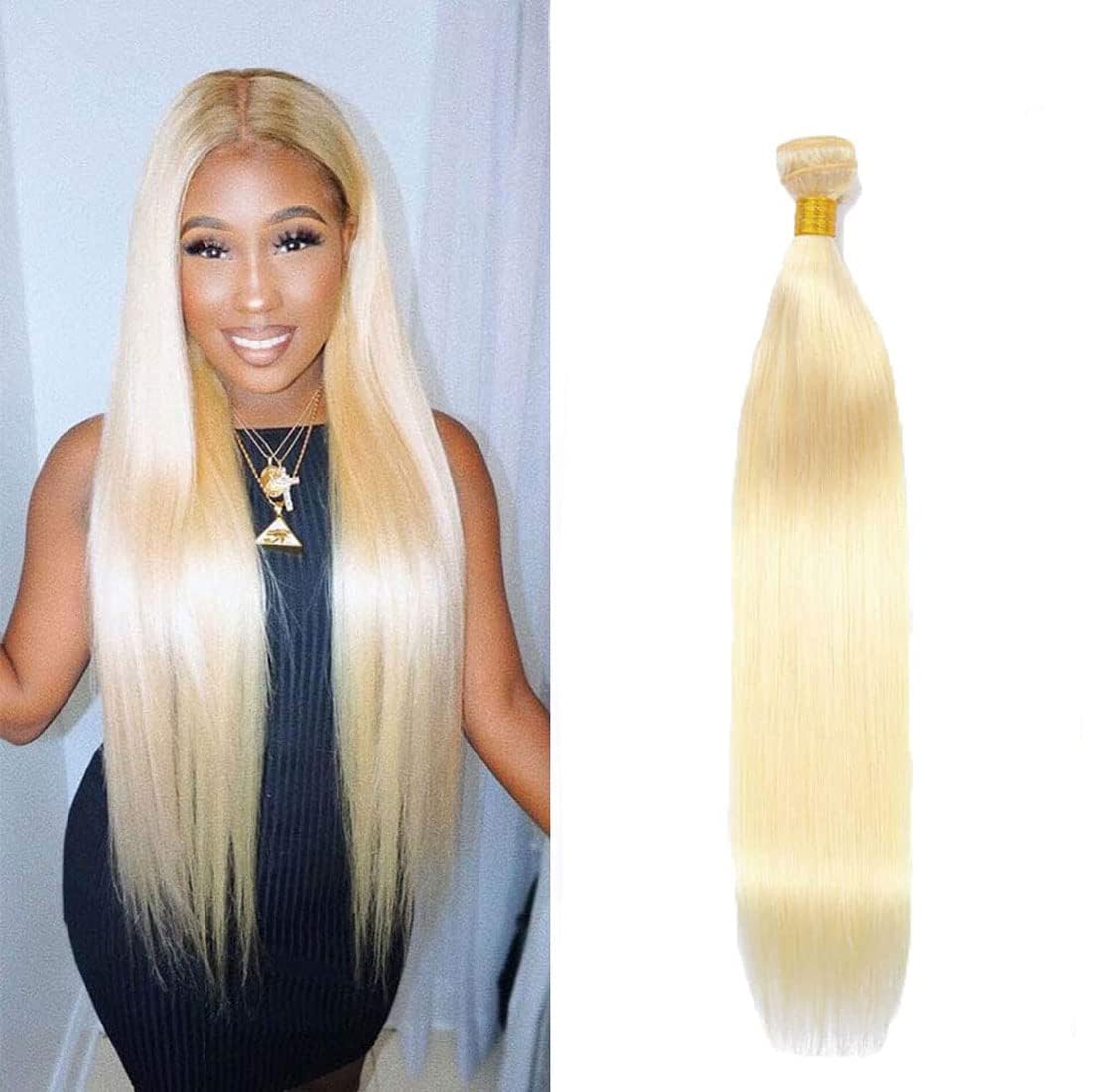 Amazon.com : Fabimiya Straight Blonde 613 Blonde 613 Human Hair Bundles ...