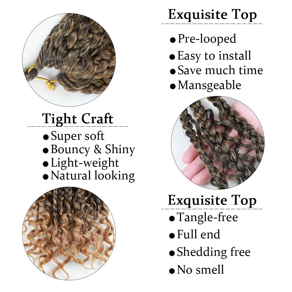 Snapklik.com : Bohomian Box Braids Crochet Hair 12 Inch 7 Packs Curly ...