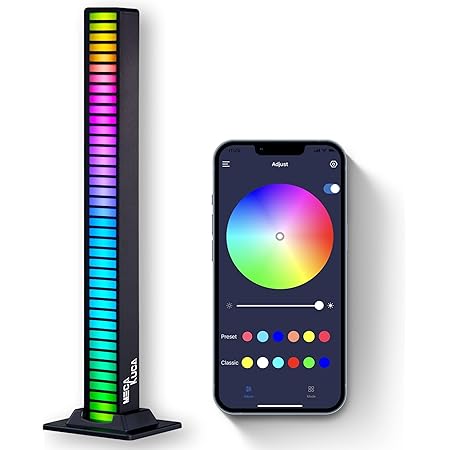Amazon.com: RGB Sound Control Light Bar, Wireless Sound Activated ...