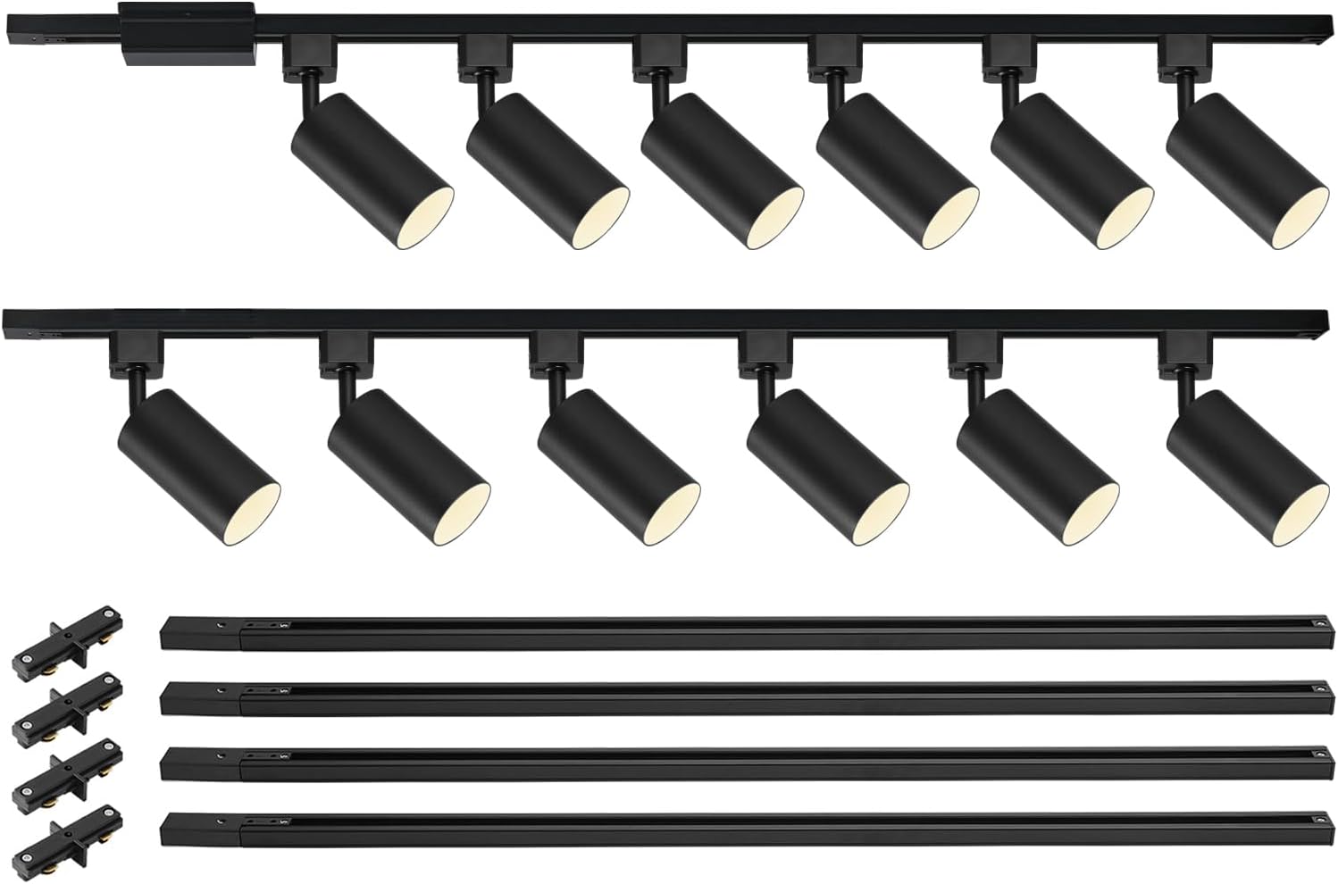 VANoopee 12-Light GU10 LED Track Lighting Kit with 13FT H Type Track ...