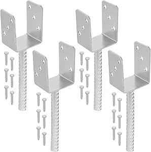 KOTARBAU® 4 x 81 mm Galvanised U Post Support for Concrete Anchors ...