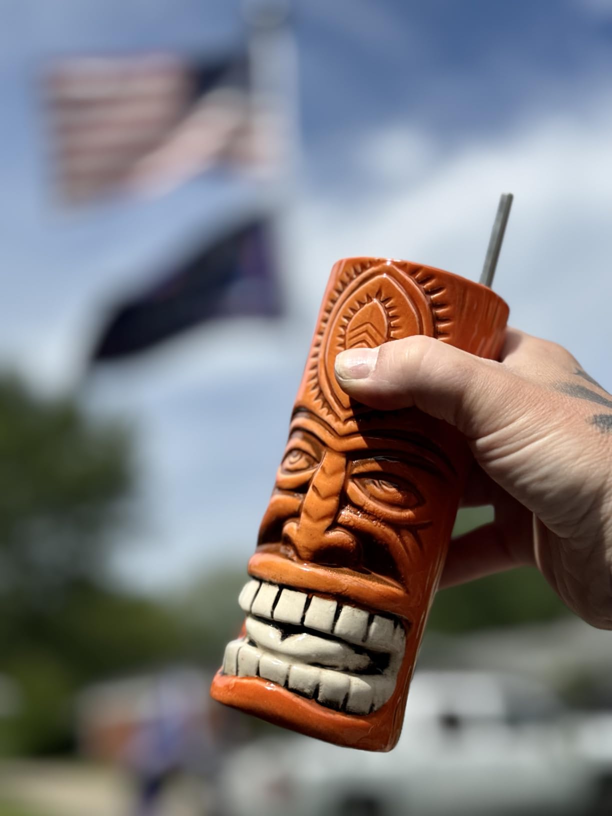 Amazon.com: Tiki Mugs Set of 4 - Ceramic Tiki Glass Cocktail Cups ...