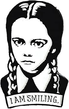 Amazon.com: Wednesday Addams 'I Am Smiling' Enamel Pin : Clothing ...
