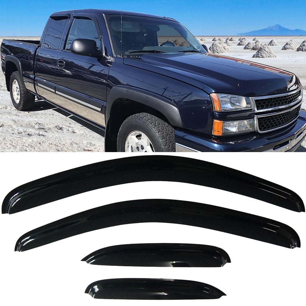 Amazon.com: IKON MOTORSPORTS Tape On External Window Visor, Compatible ...