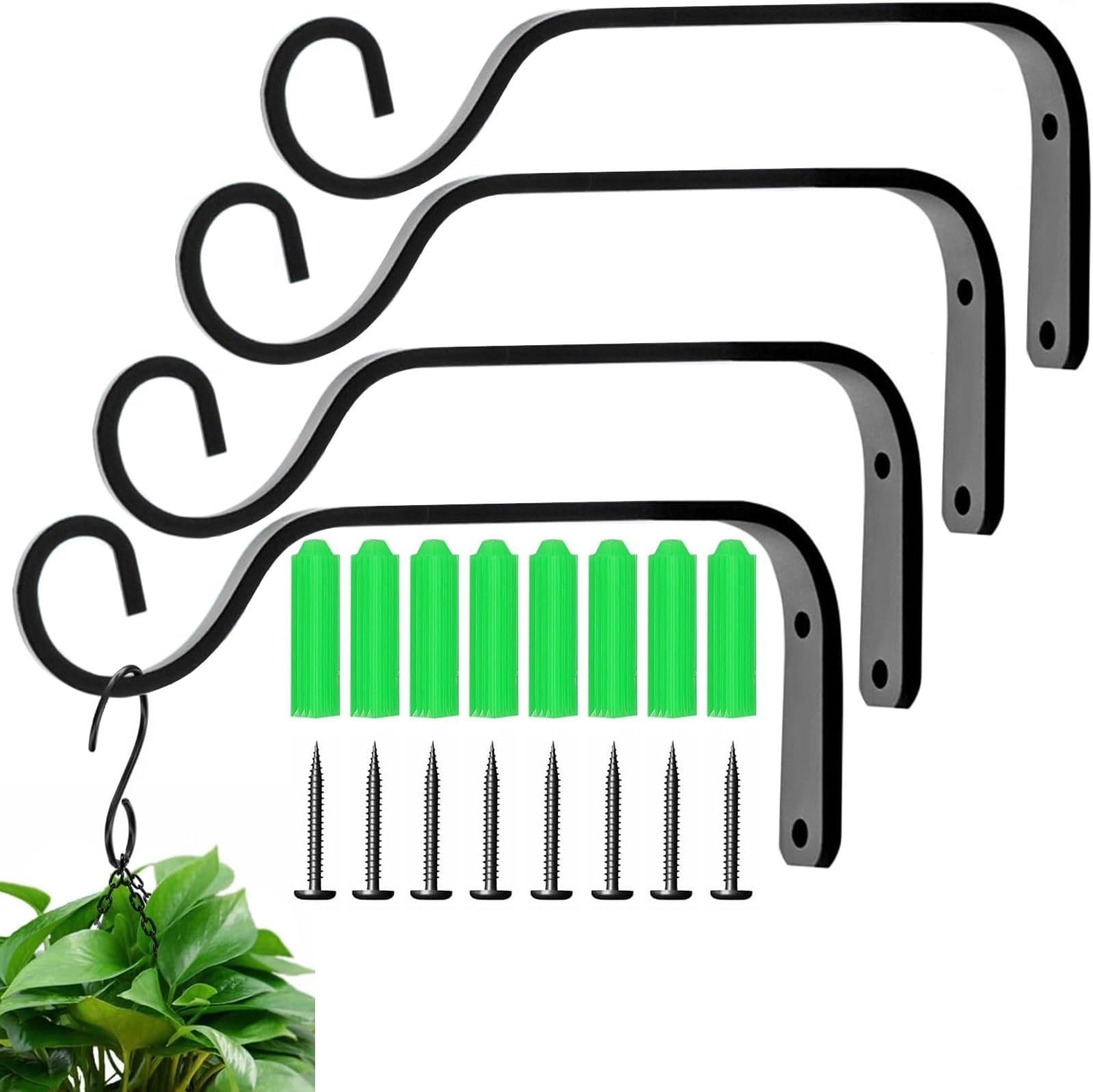 saffruff 25.4 cm (10 Inch) Hanging Basket Bracket: 2-Pack Heavy Duty ...