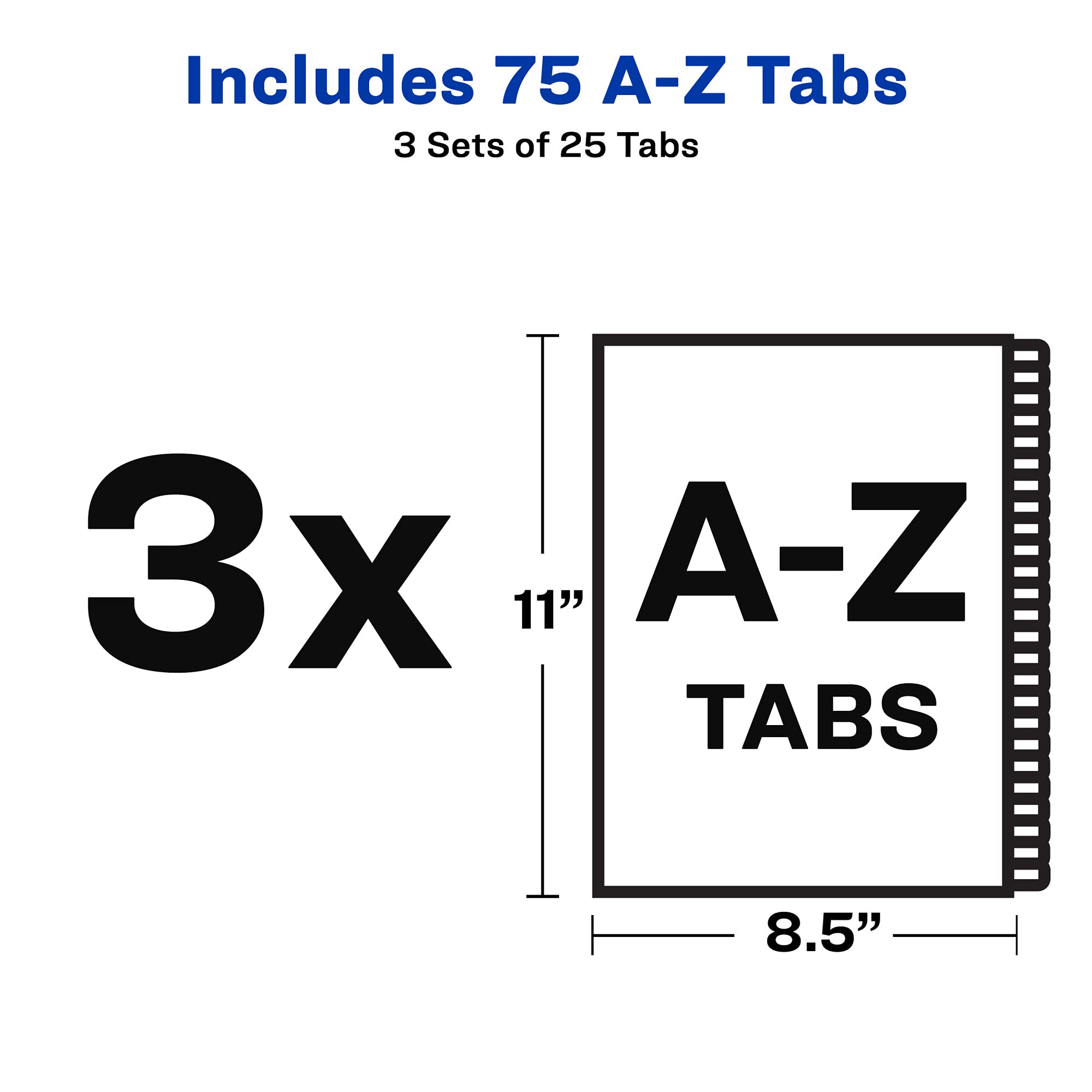 Snapklik.com : Avery A-Z Dividers For 3 Ring Binders, 25 Tabs Per Set ...