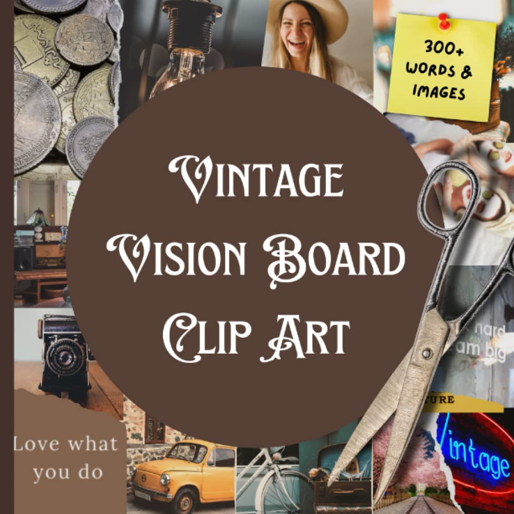 Vintage Vision Board Clip Art Book Set Your Goals 300 | Desertcart INDIA