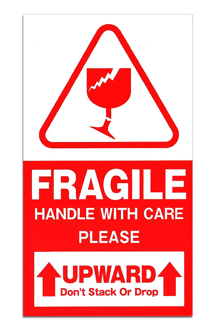 Rubik 250 Fragile Label Stickers For Safe Shipping Red Fragile ...