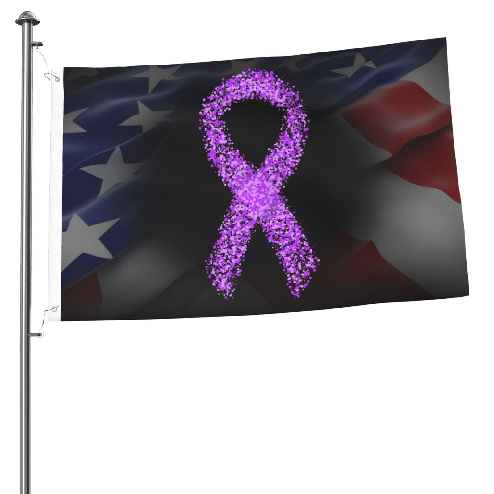 Purple Cancer Ribbon Banner