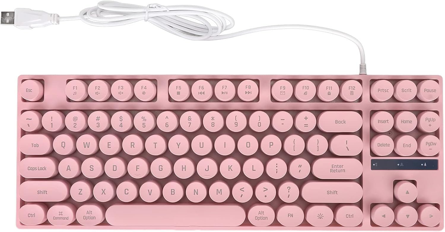 Amazon.com: Yunseity 87 Keys Typewriter Mechanical Gaming Keyboard ...