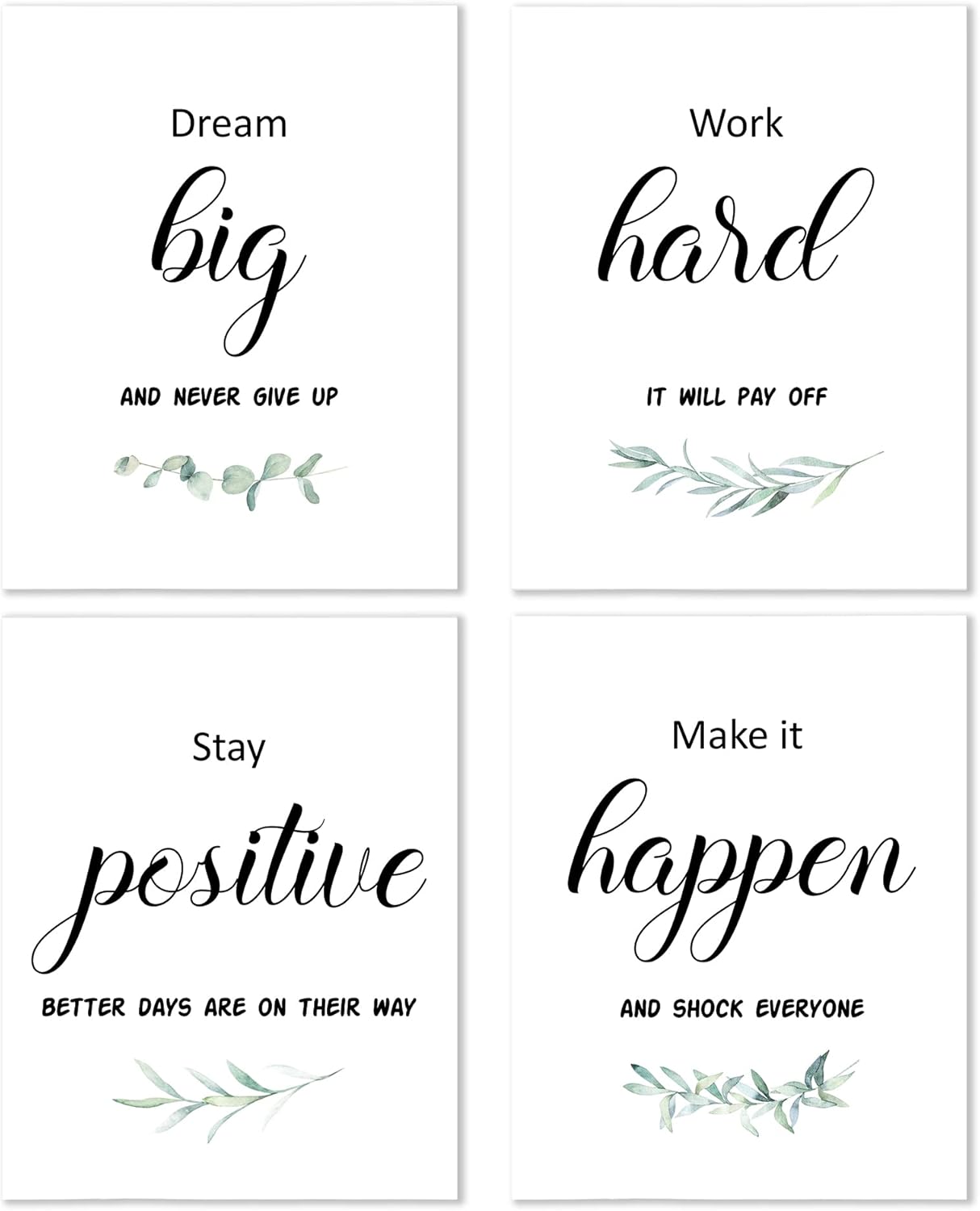 Amazon.com: eletecpro 8x10 Inch Inspirational Wall Art Prints Set of 4 ...