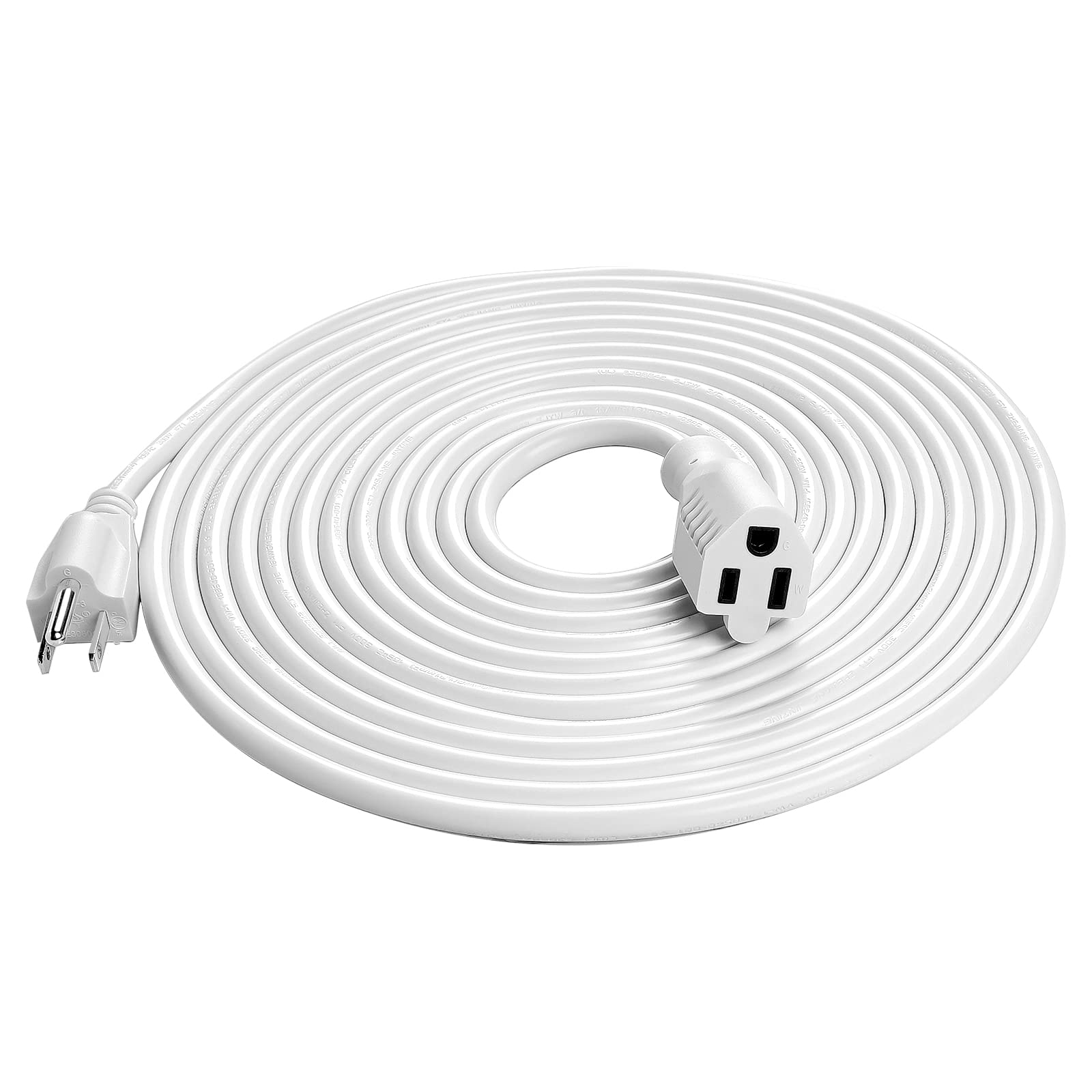 Snapklik.com : TPLTECH Indoor Outdoor White Extension Cord 20 Ft Waterproof