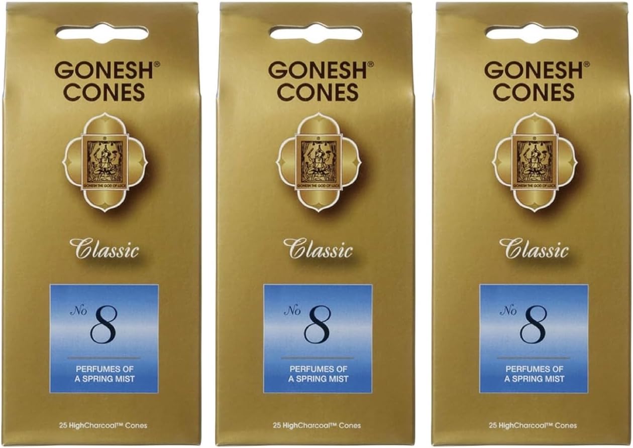 Amazon.co.jp: 【3個セット】 GONESH（ガーネッシュ）インセンス コーン CLASSIC No.8 （お香）25個入り : ホーム＆キッチン