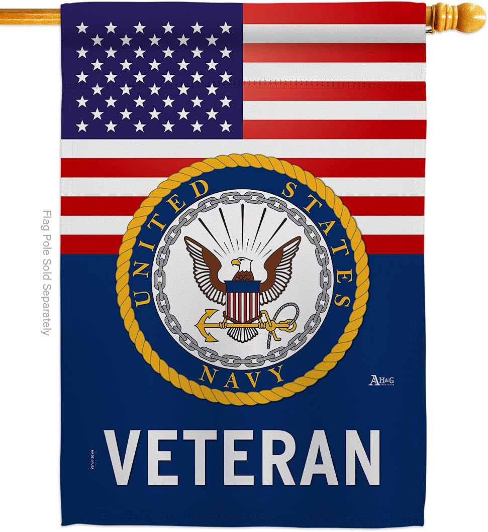 Amazon.com : US Navy Veteran Garden Flag - Set with Stand Armed Forces ...