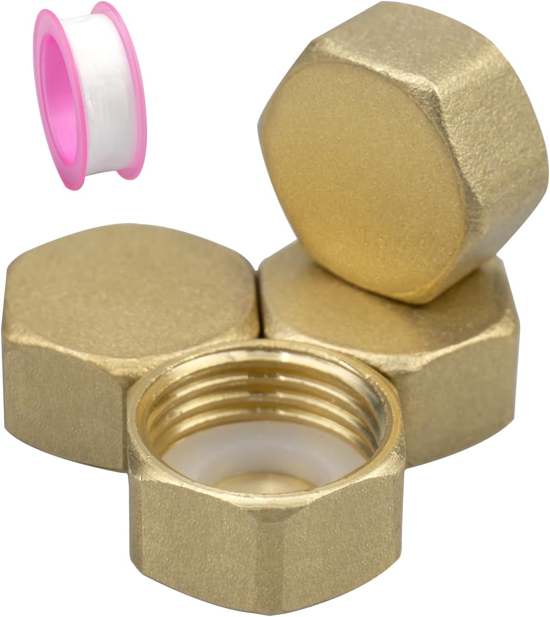 Hyakoz 1/2 Zoll Messing Kappe mit Dichtung Gewindekappe Messing ...