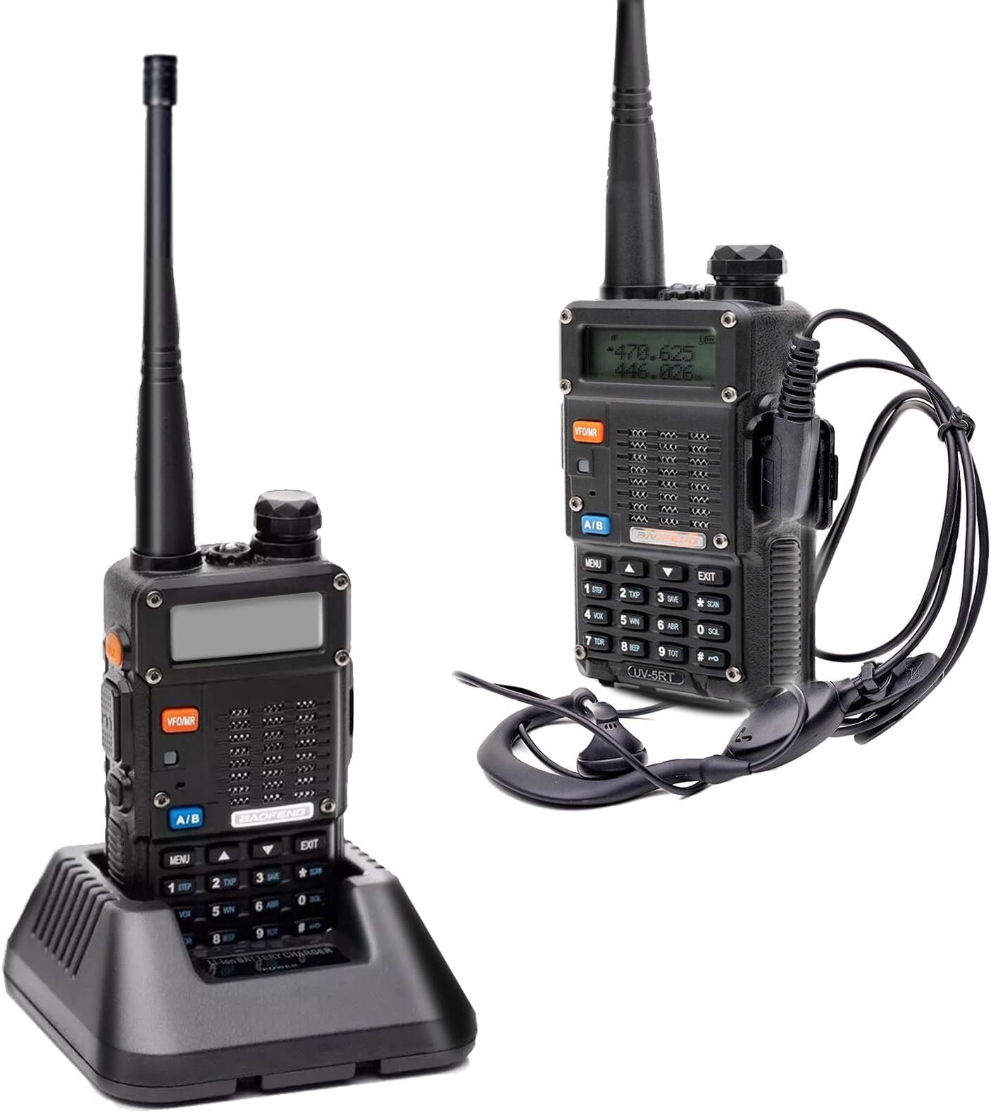 Amazon.com: BAOFENG UV-5RT Walkie Talkies Dual-Band Display, Dual ...
