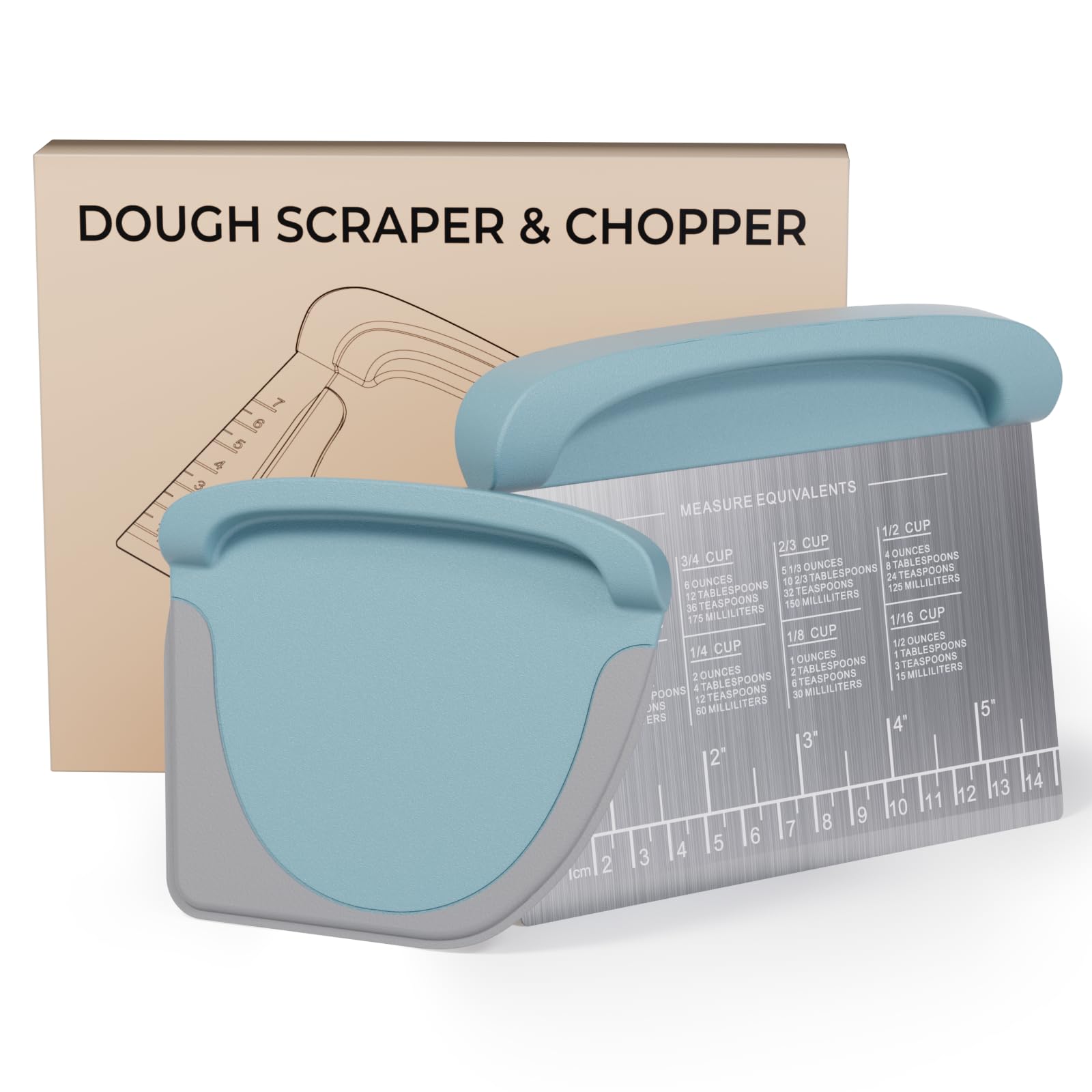 Amazon.com: 2 IN 1 Upgrade Bench Scraper, Dough Scraper for Pastry ...