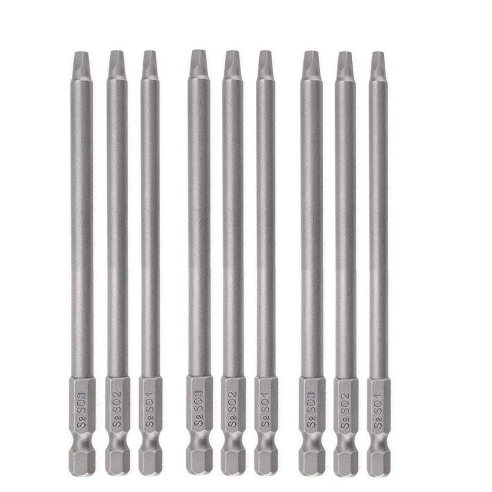 Gasea 3 Sets 100mm 1/4-Inch Hex Shank Magnetic Square Head Screwdriver ...