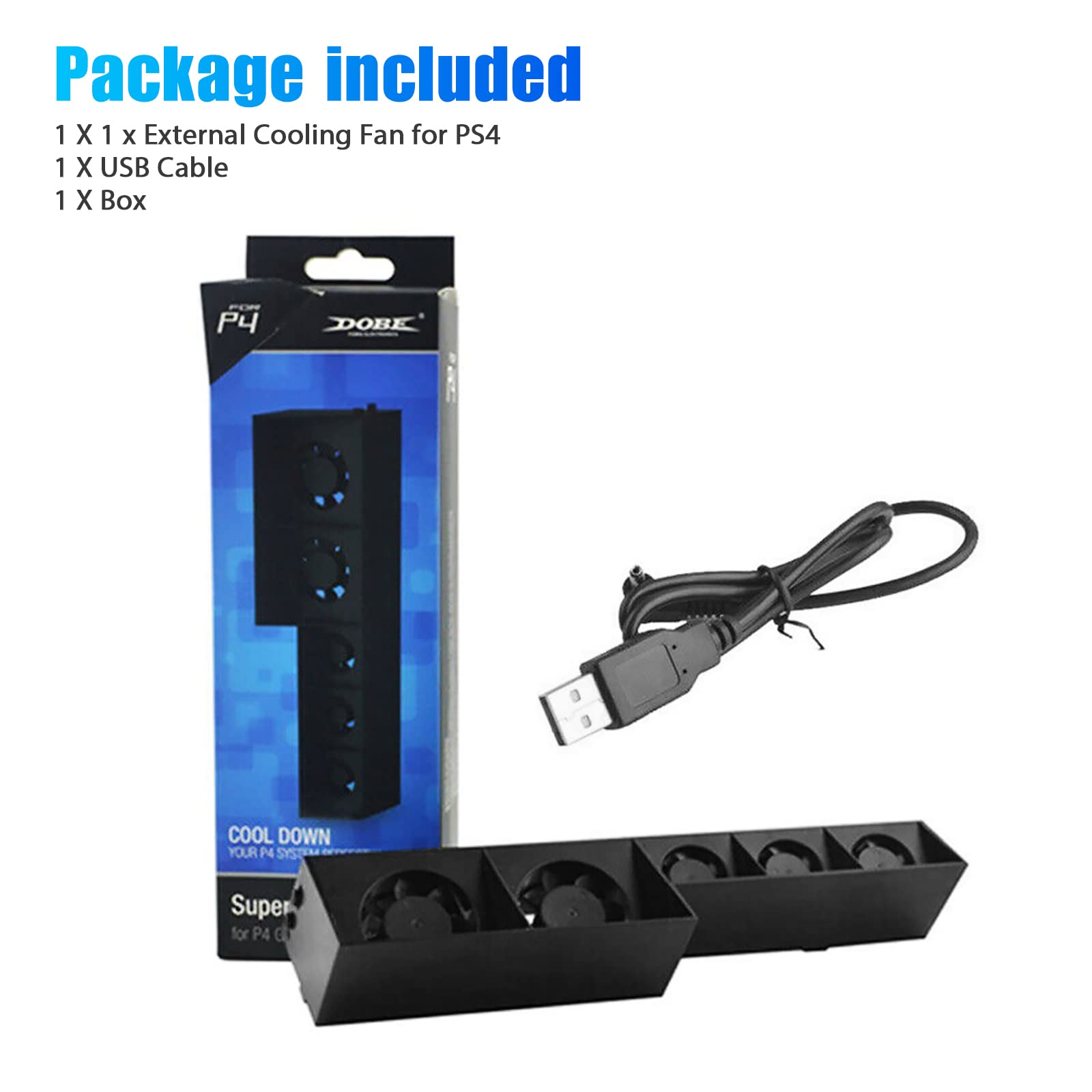 Snapklik.com : PS4 Cooling Fan, USB External Cooler 5 Fan Turbo ...