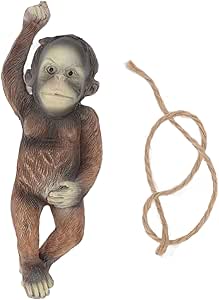 Amazon.com: MSUIINT Baby Monkey Hanging Statue Outdoor Hanging Statue ...