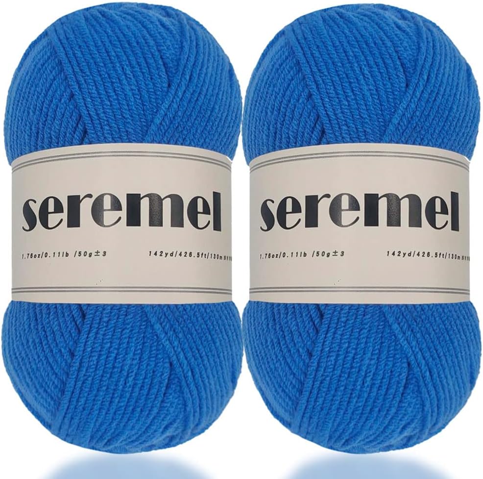 Amazon.com: seremel 4Ply Acrylic Soft Yarn 2 Balls 1Pack, 2 Pcs Crochet Yarn Total 100g (3.4oz ...