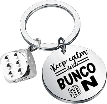 FUSTMW Dice Gifts Dice Charm Keychain Bunco Gifts for Bunco Players ...
