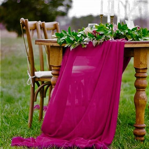 Amazon.com: New Creations Fabric & Foam Inc, Chiffon Table Runner 18 x ...