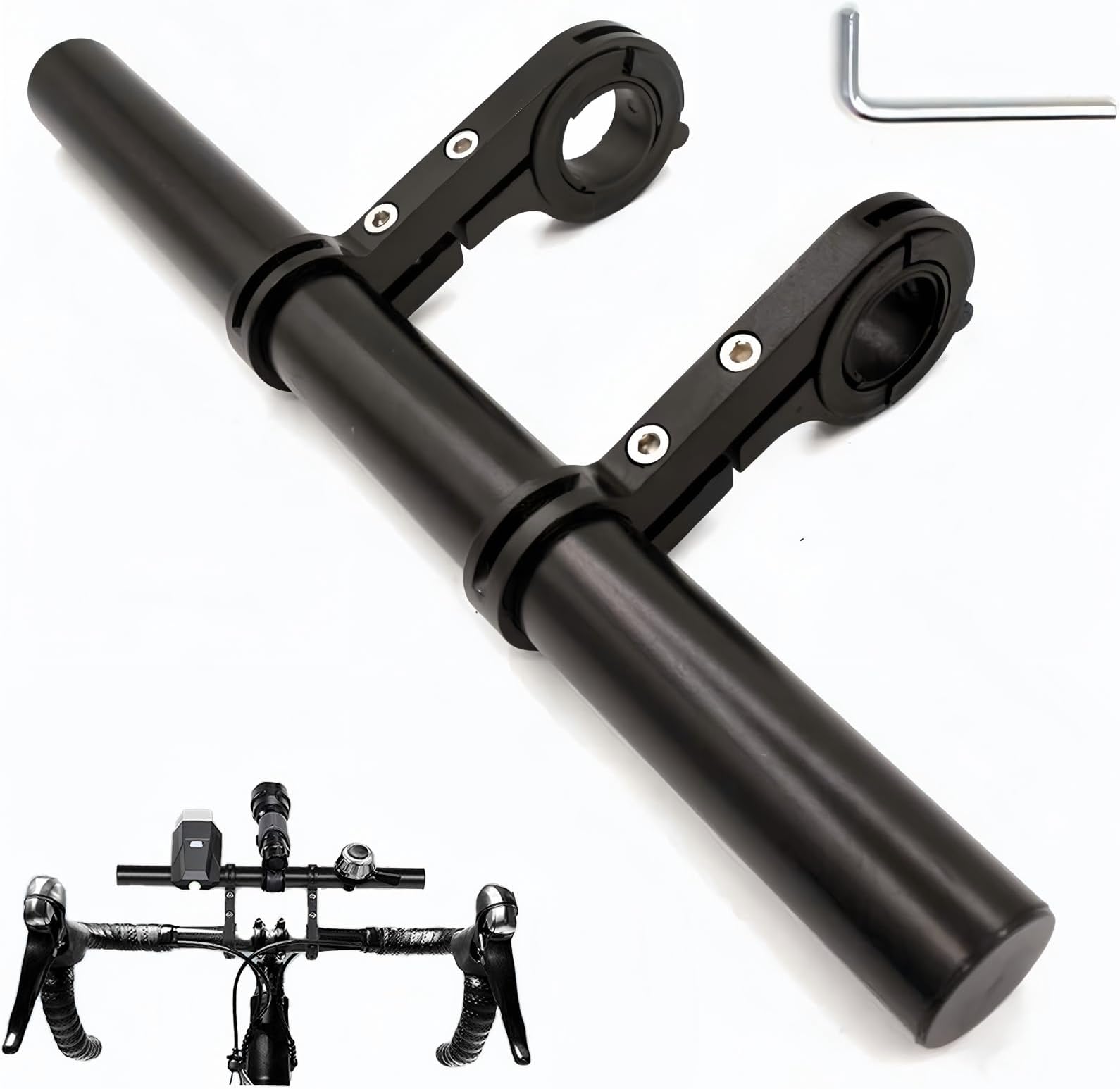 KiauFdcf 30cm Bike Handlebar Extender Aluminum Dual Bike Handlebar ...