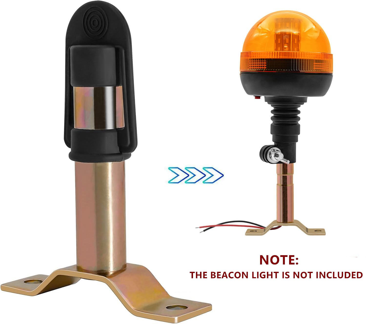 Snapklik.com : Tractor Beacon Mounting Bracket, DIN Pole Metal Mount