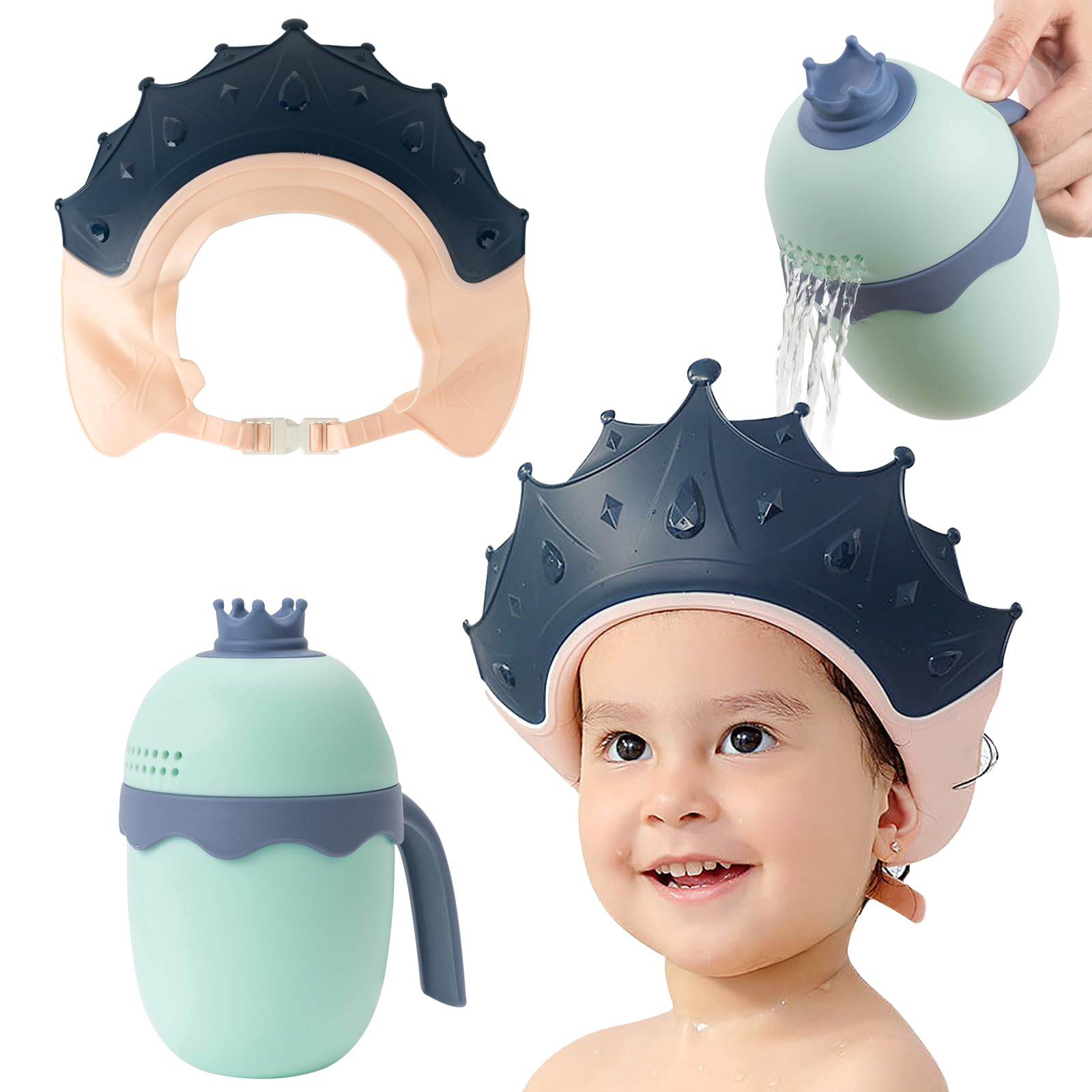 FUNUPUP Baby Shower Cap for Kids, Adjustable Toddler Hair Washing ...