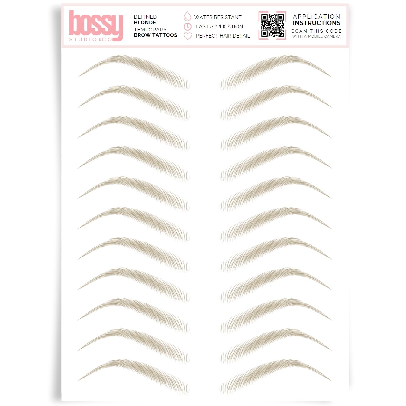 Amazon.com : Brows by Bossy Studio & Co Temporary Eyebrow Tattoos ...