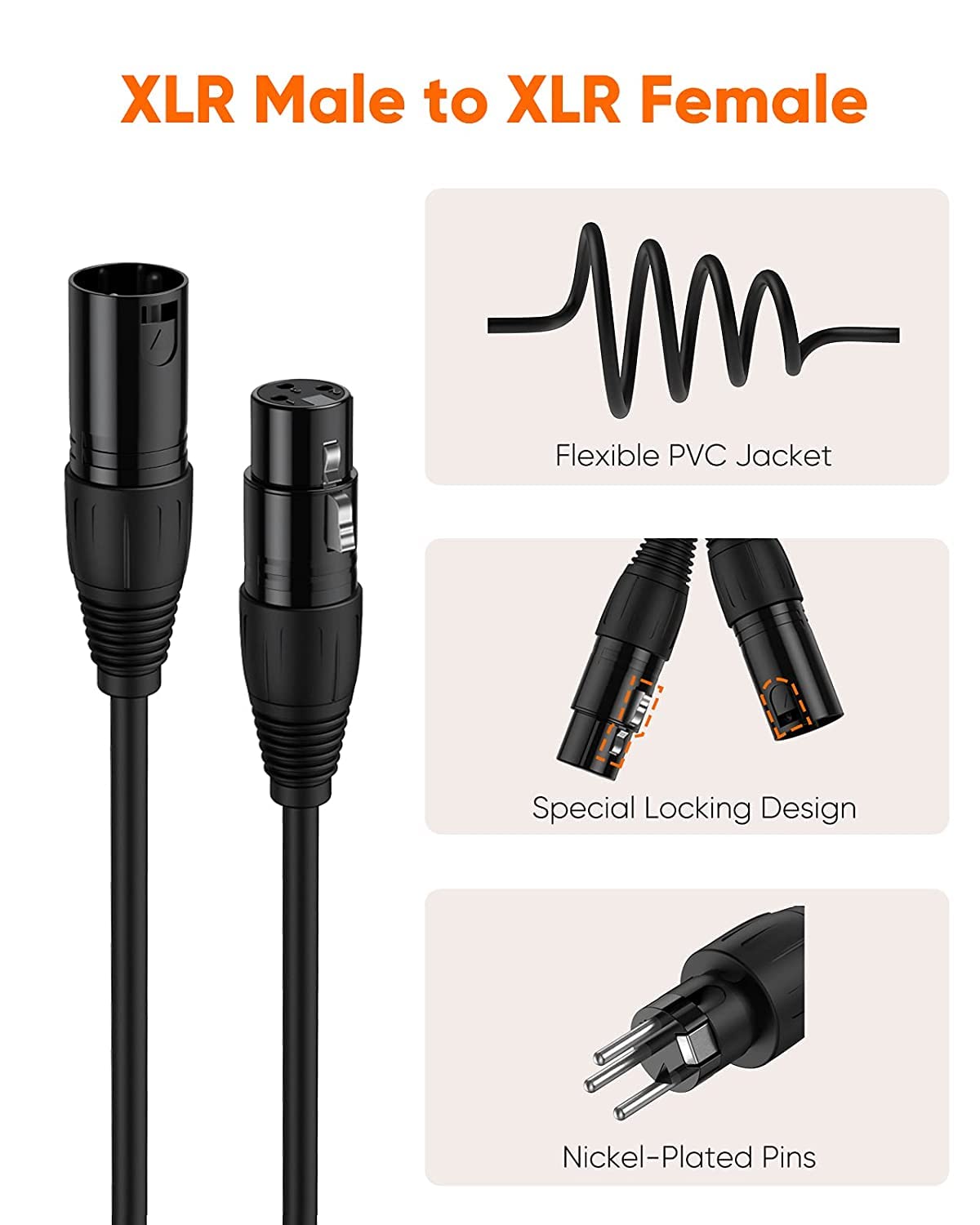 Snapklik.com : CableCreation 5pcs Short XLR To XLR Cable 3FT ...