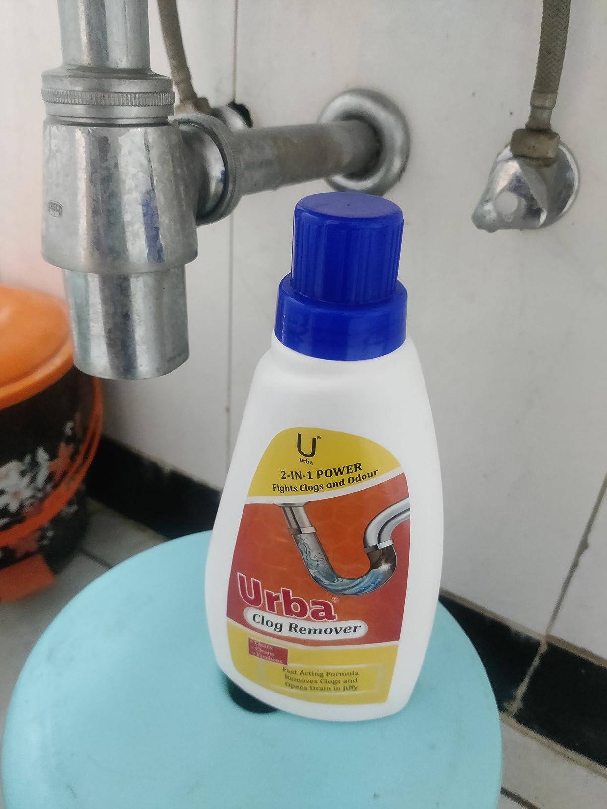 URBA Drain Cleaner & Clog Block Remover 500 ml, Cleaner for Shower or ...