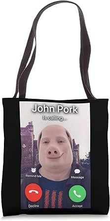 Amazon.com: John Pork Is Calling Tote Bag : Clothing, Shoes & Jewelry
