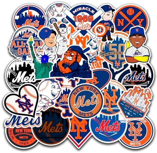 Amazon.com: 30 PCS New York American Mets Baseball Stickers for Water ...