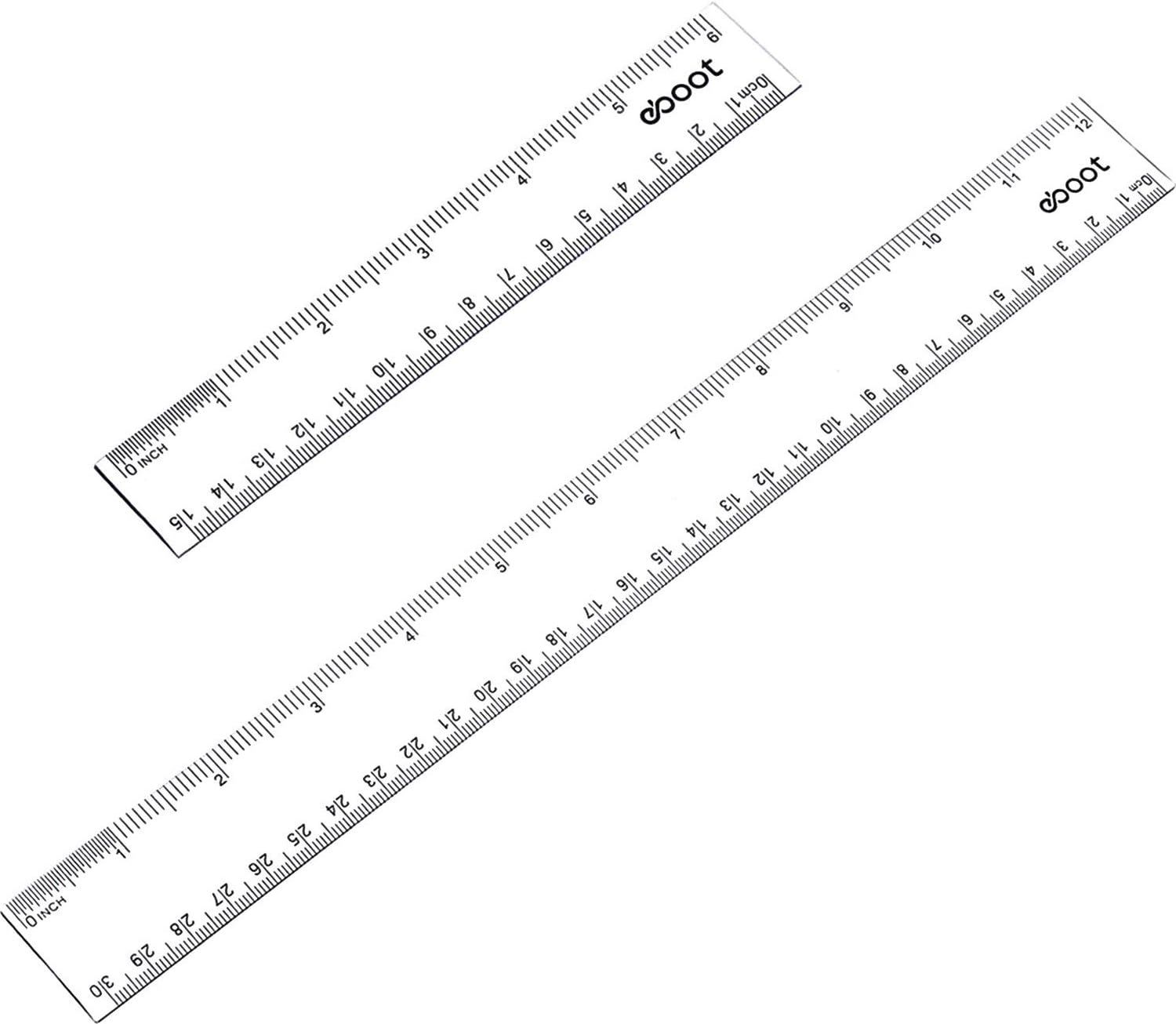 2 Pack Plastic Ruler Straight Ruler Plastic Measuring Tool for Student ...