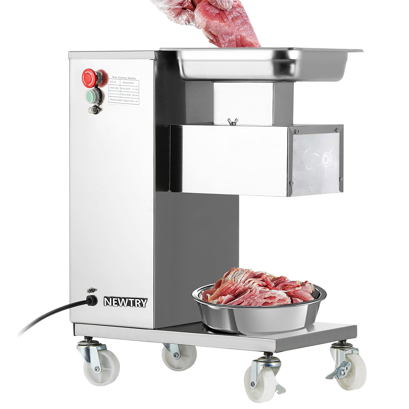 Amazon.com: NEWTRY 25mm/1.0inch Commercial Meat Cutter, 110V Meat ...
